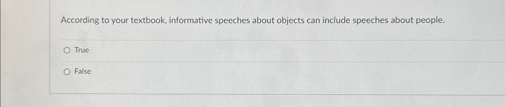 Solved According to your textbook, informative speeches | Chegg.com