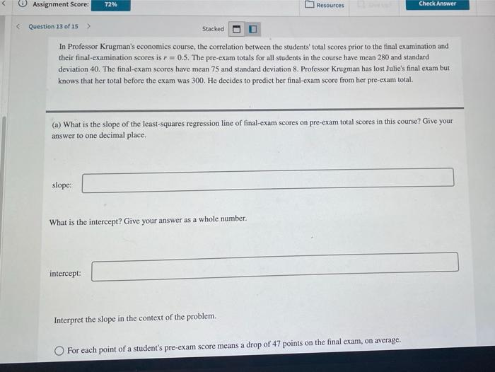 Solved Assignment Score: 7296 Resources Check Answer | Chegg.com