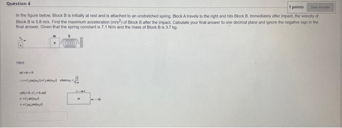 Solved In the figure below, Block B is initially at rest and | Chegg.com