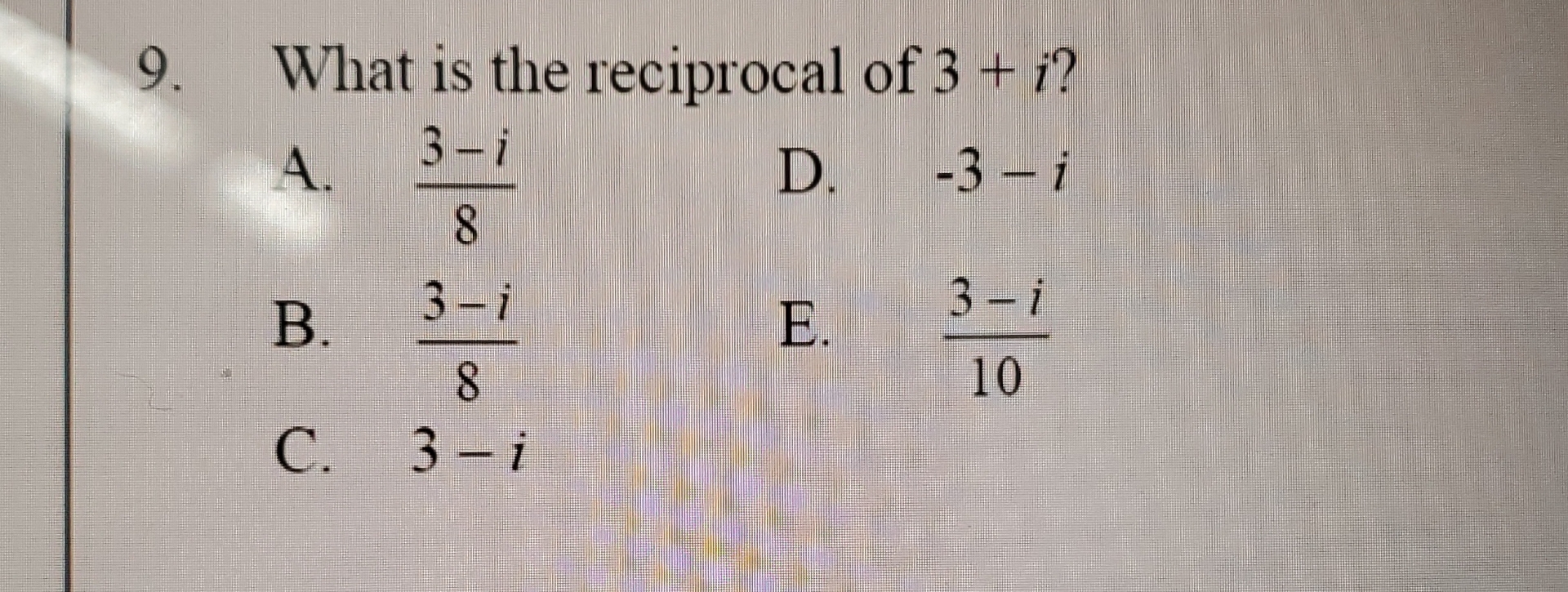Solved What is the reciprocal of | Chegg.com