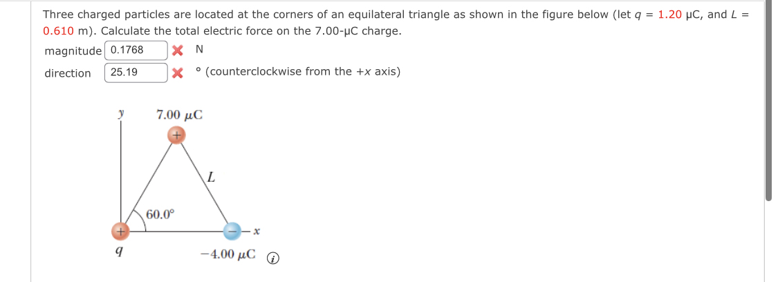 Solved Three charged particles are located at the corners of | Chegg.com