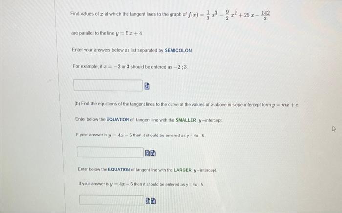 Solved Find values of x at which the tangent Ines to the | Chegg.com