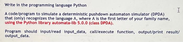 Solved Write in the programming language Python A | Chegg.com
