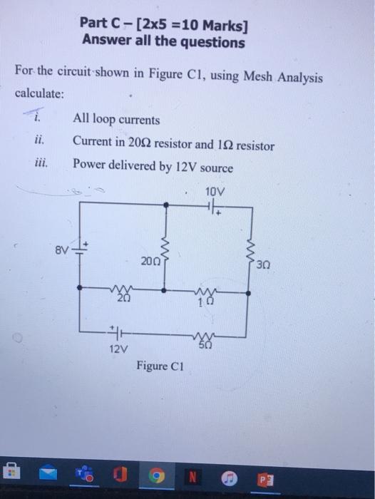 Solved Part C-[2x5 = 10 Marks] Answer all the questions For | Chegg.com