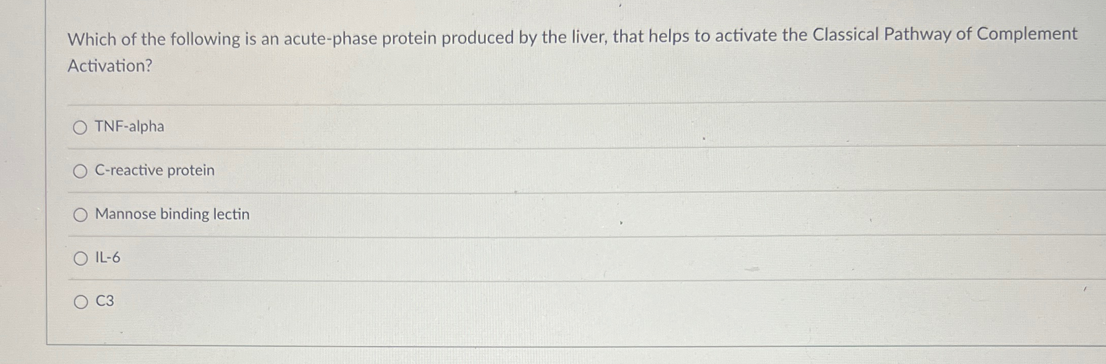 Solved Which of the following is an acute-phase protein | Chegg.com