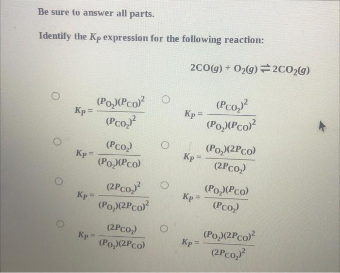 Solved Be sure to answer all parts. Identify the KP | Chegg.com