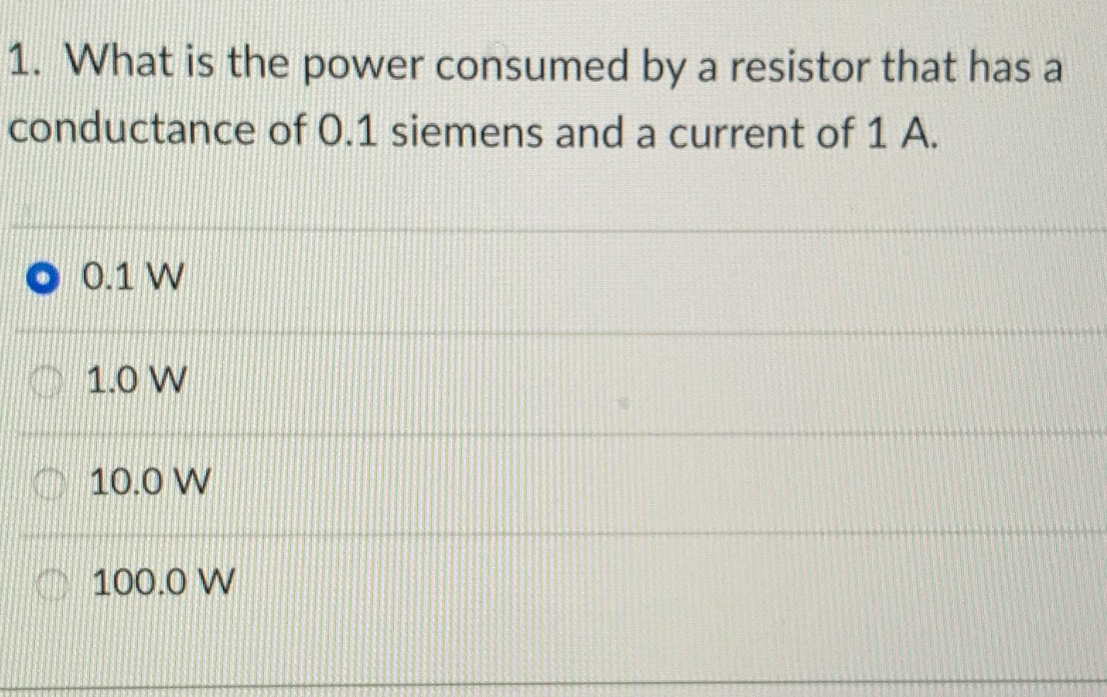 Solved What is the power consumed by a resistor that has a | Chegg.com
