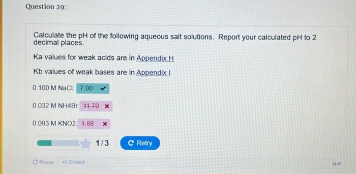Calculate the \\( \\mathrm{pH} \\) of the following | Chegg.com