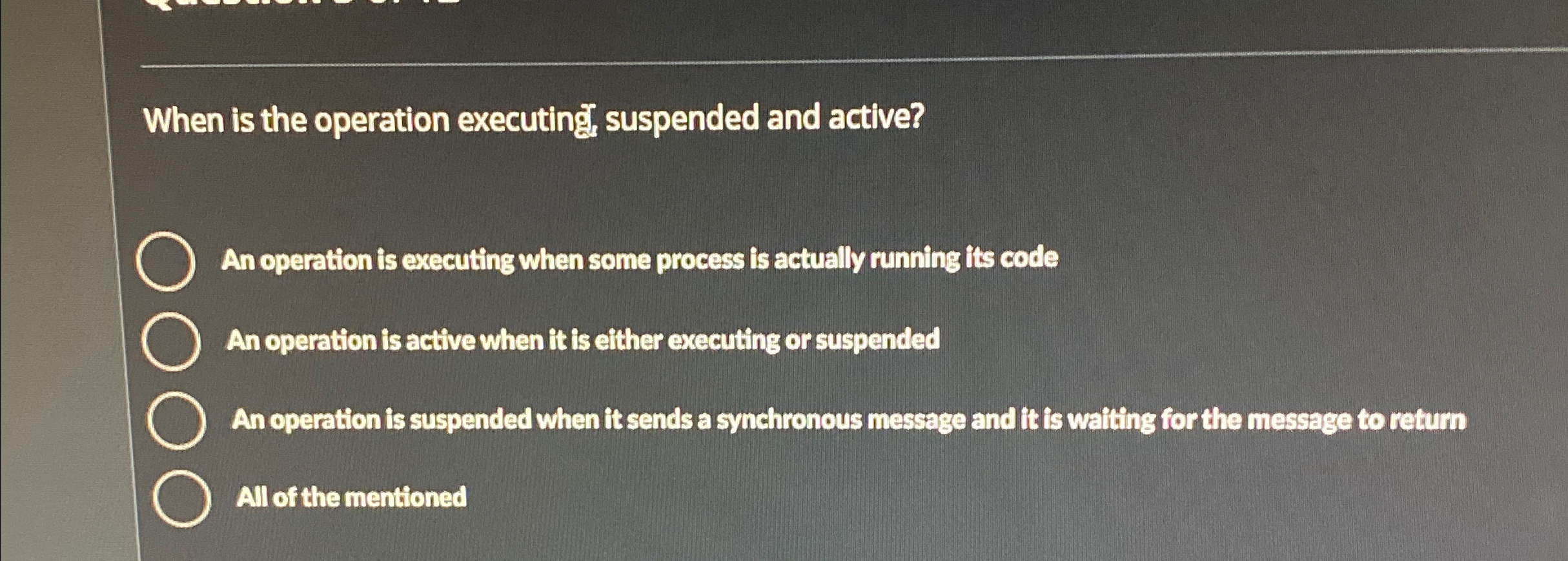 Solved When Is The Operation Executing Suspended And