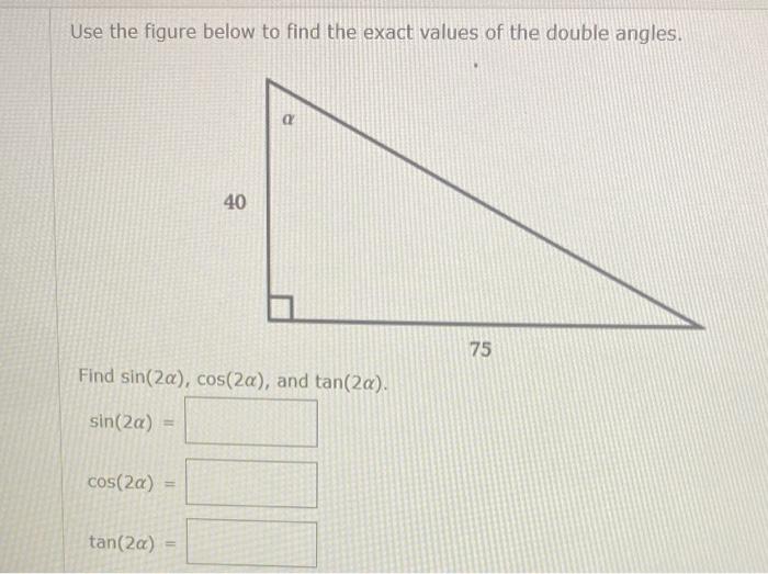 Solved Use the figure below to find the exact values of the | Chegg.com