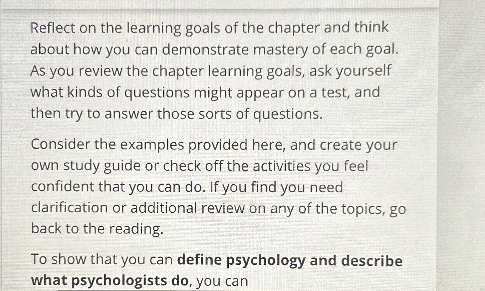 Solved Reflect on the learning goals of the chapter and | Chegg.com