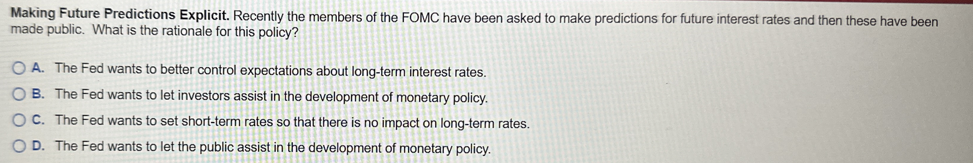 Solved Making Future Predictions Explicit. Recently the | Chegg.com