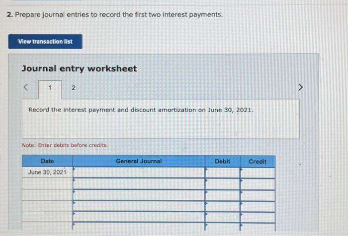 Solved 2. Prepare journal entries to record the first two | Chegg.com