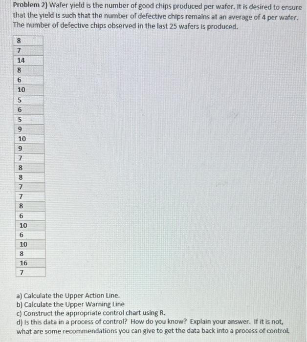 Solved Problem 2) Wafer yield is the number of good chips | Chegg.com