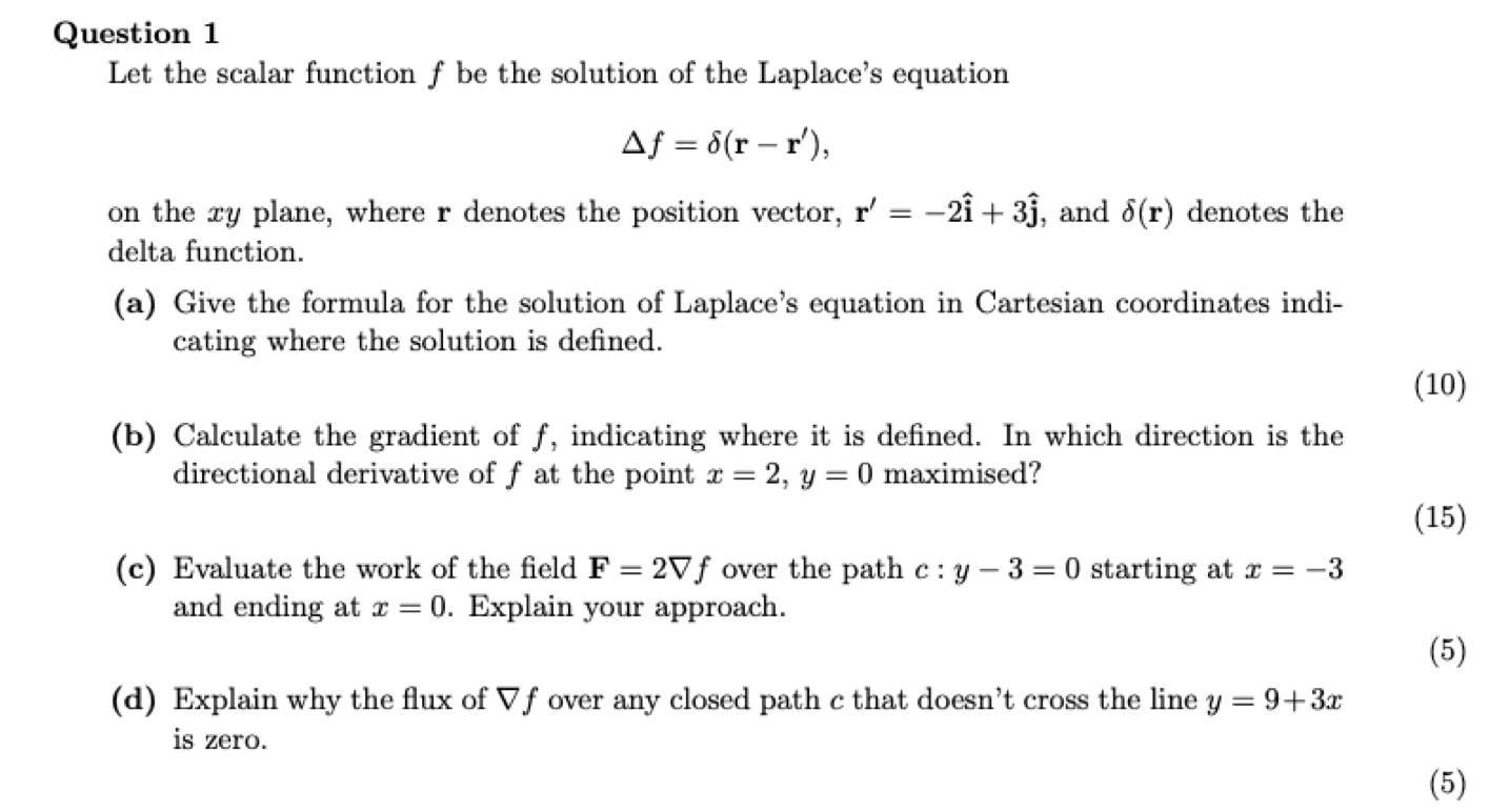 Solved Question 1Let the scalar function f ﻿be the solution | Chegg.com