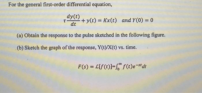 Solved For the general first-order differential equation, | Chegg.com