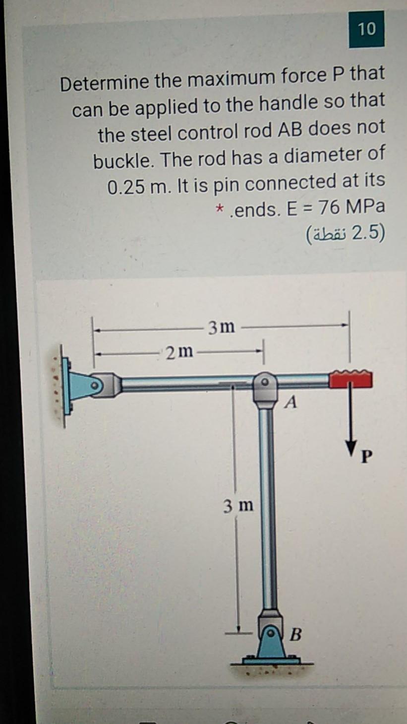 Solved 10 Determine the maximum force P that can be applied | Chegg.com