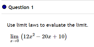 Solved Use limit laws to evaluate the | Chegg.com