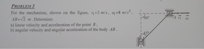 Solved PROBLEM 3 For the mechanism, shown on the figure, v | Chegg.com