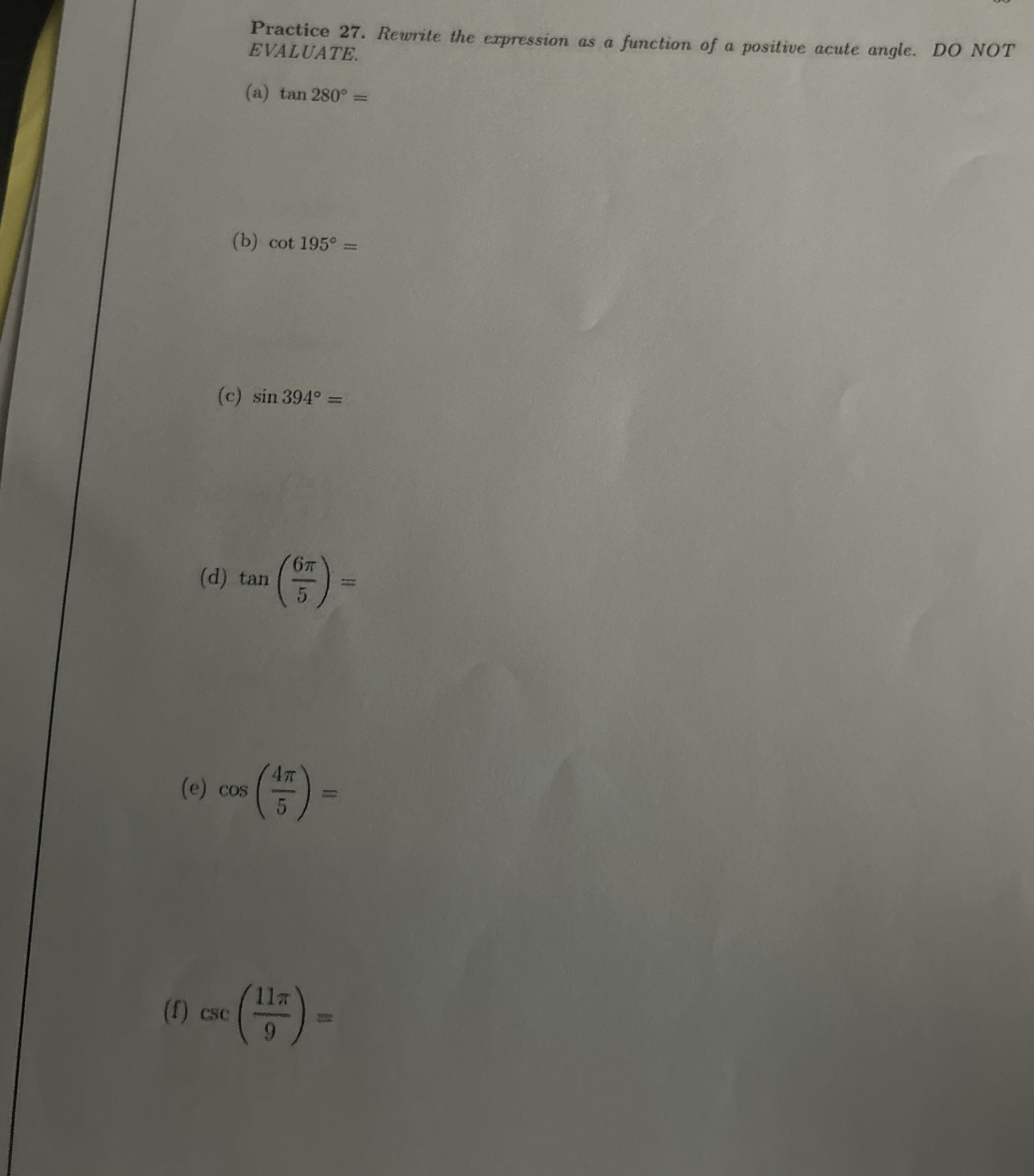 Solved Practice 27. ﻿Rewrite the expression as a function of | Chegg.com