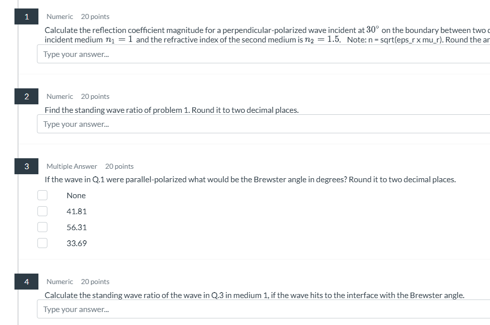 Solved Calculate the reflection coefficient magnitude for a | Chegg.com