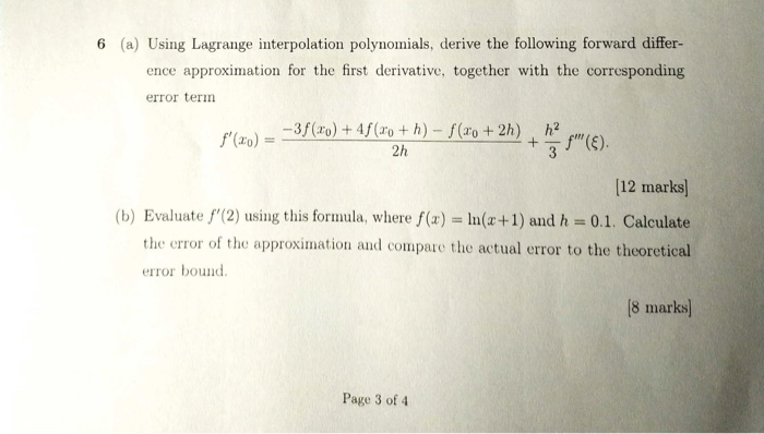 Solved 6 (a) Using Lagrange interpolation polynomials, | Chegg.com
