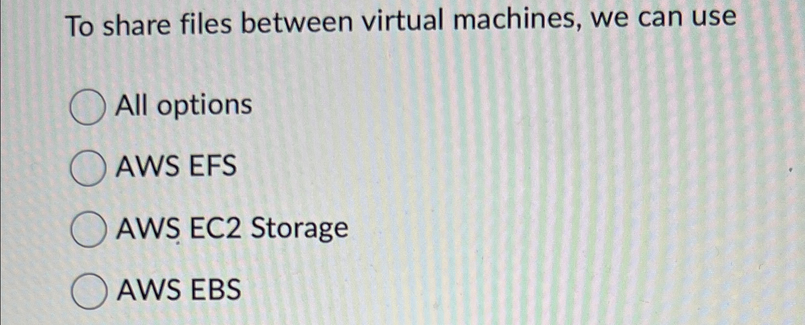 Solved To share files between virtual machines, we can | Chegg.com