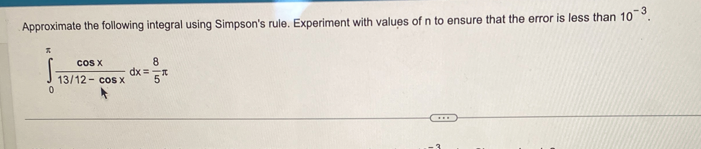 Solved Approximate the following integral using Simpson's | Chegg.com