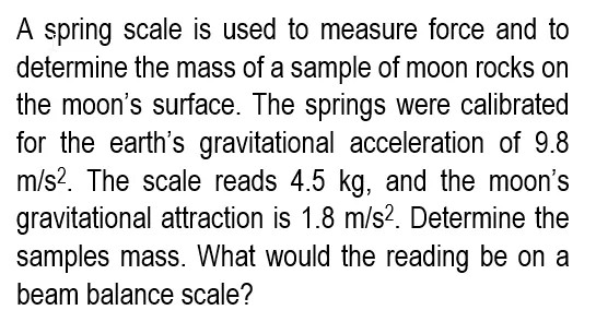 Solved A spring scale is used to measure force and to | Chegg.com