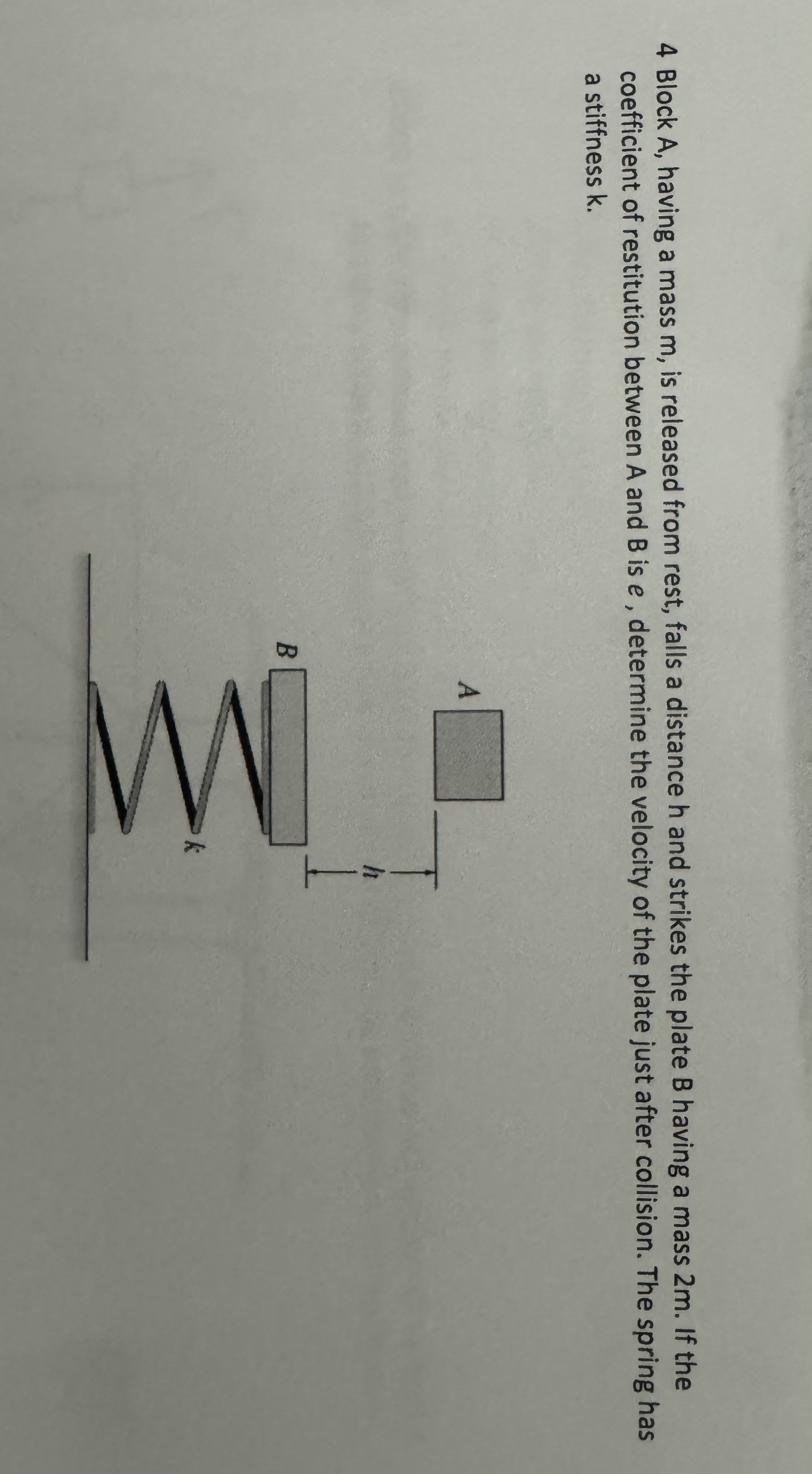 Solved 4 ﻿Block A, ﻿having a mass m, ﻿is released from rest, | Chegg.com