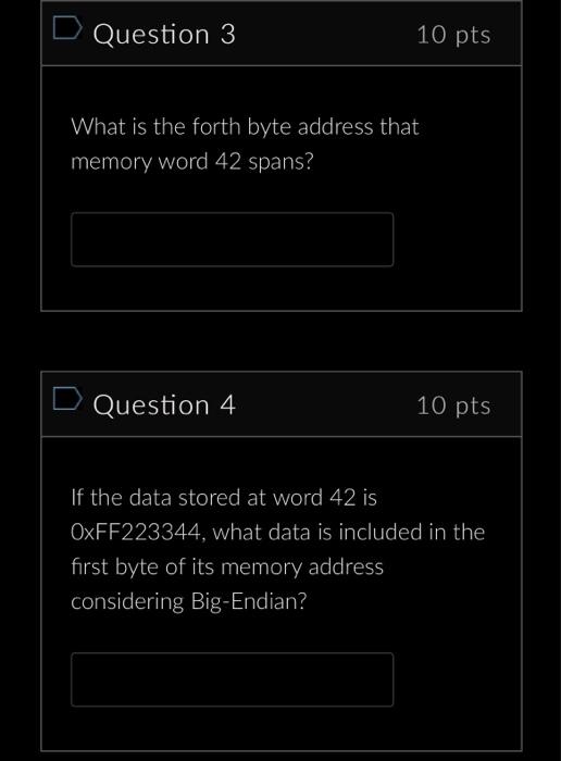 Solved For the following 3 questions, consider the memory | Chegg.com