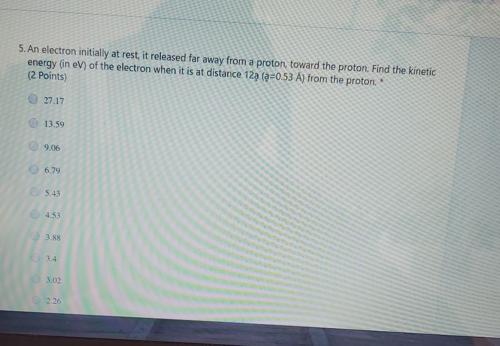 Solved 5. An electron initially at rest, it released far | Chegg.com