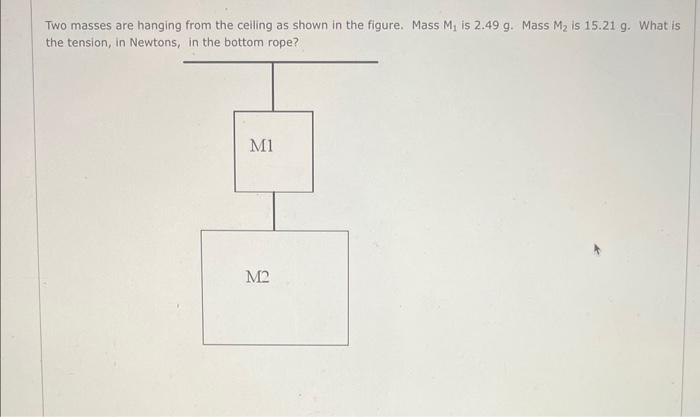 Solved Two masses are hanging from the ceiling as shown in | Chegg.com