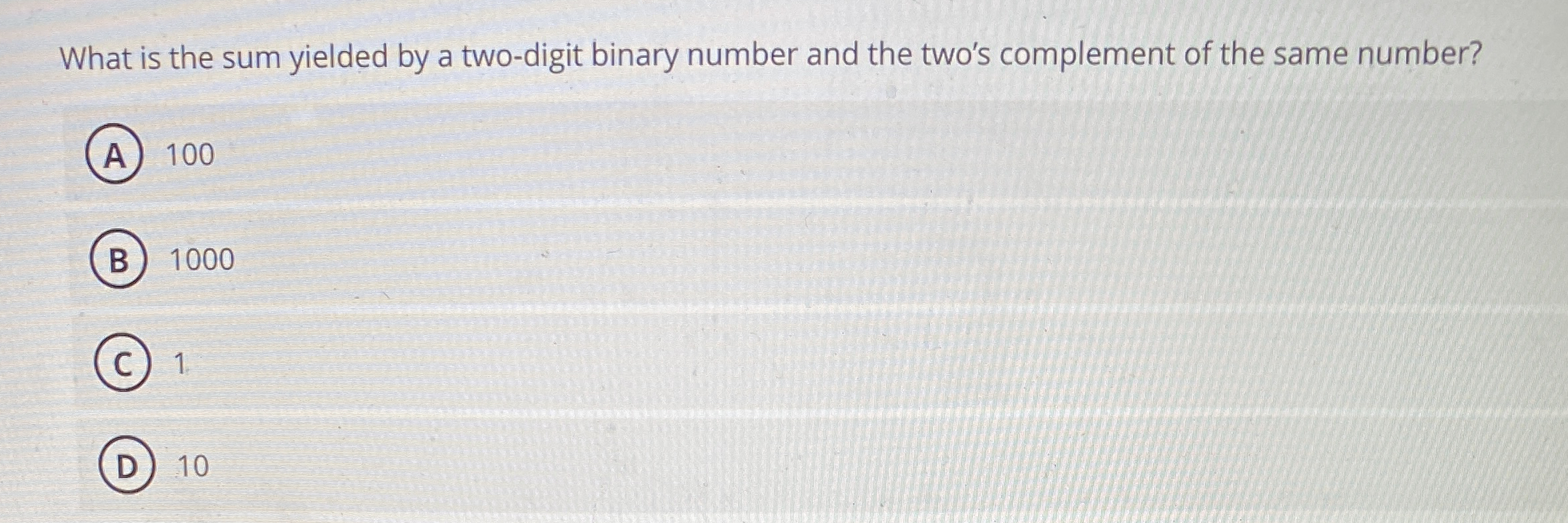 Solved What is the sum yielded by a two-digit binary number | Chegg.com