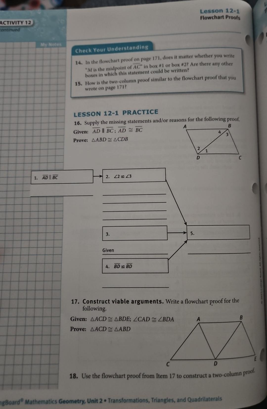 Lesson 12-1Flowchart ProofsCheck Your | Chegg.com