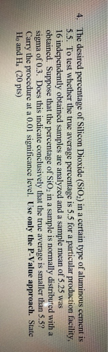 Solved The desired percentage of Silicon Dioxide (SiO2) in a | Chegg.com