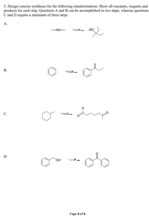 Solved 5. Design concise syntheses for the following | Chegg.com