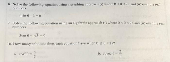 Solved 8. Solve the following equation using a graphing | Chegg.com
