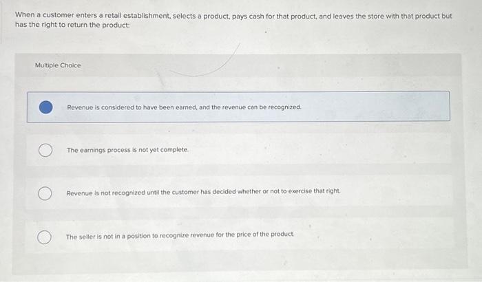 Solved When a customer enters a retail establishment, | Chegg.com