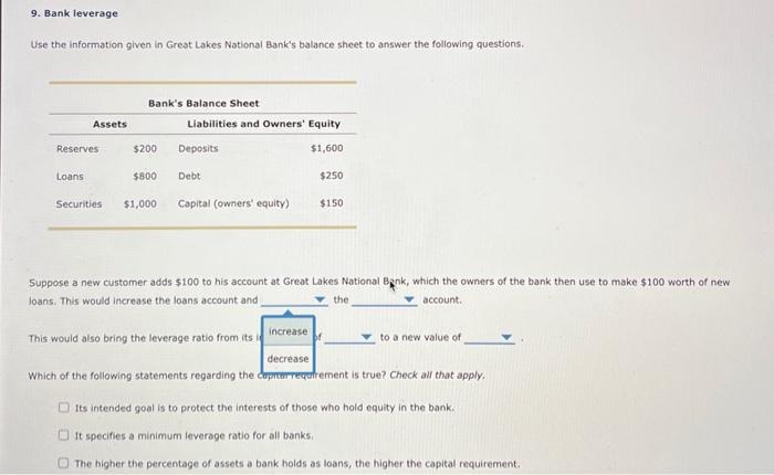 Solved Use the information given in Great Lakes National | Chegg.com