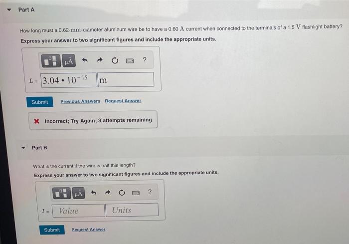 Solved How long must a 0.62-mm-diameter aluminum wire be to | Chegg.com