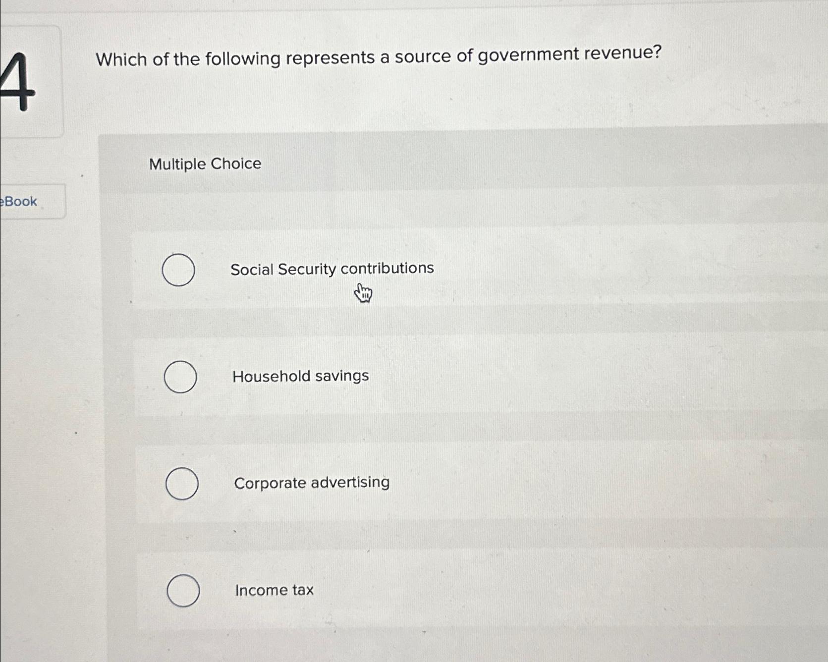 Solved Which of the following represents a source of | Chegg.com