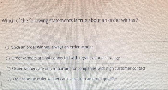 Solved Which of the following statements is true about an | Chegg.com