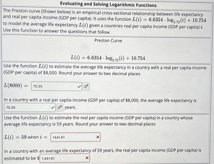 Solved Evaluating and Solving Logarithmic Functions The | Chegg.com
