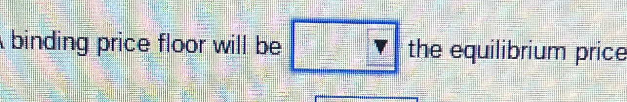 Solved binding price floor will be the equilibrium price | Chegg.com