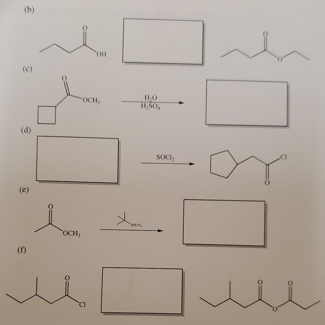 Solved Fill in the boxes below with the correct reagent, | Chegg.com