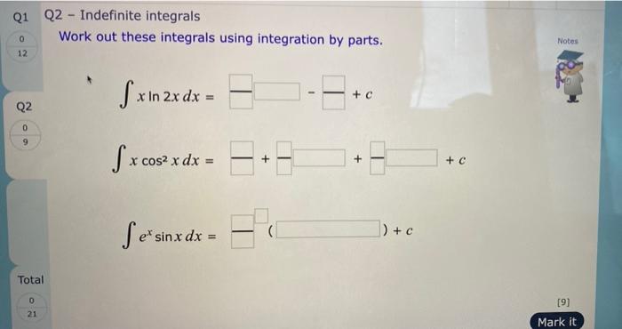 Solved Q1 Q1 - Definite integrals Work out these integrals | Chegg.com