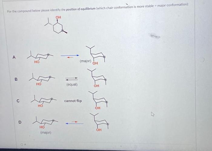 Solved For the compound below please choose the correct set | Chegg.com