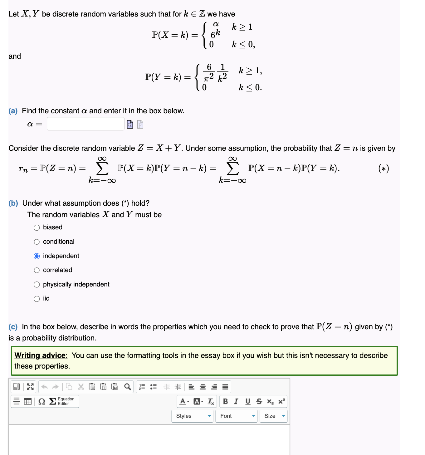 Solved Let x,Y ﻿be discrete random variables such that for | Chegg.com