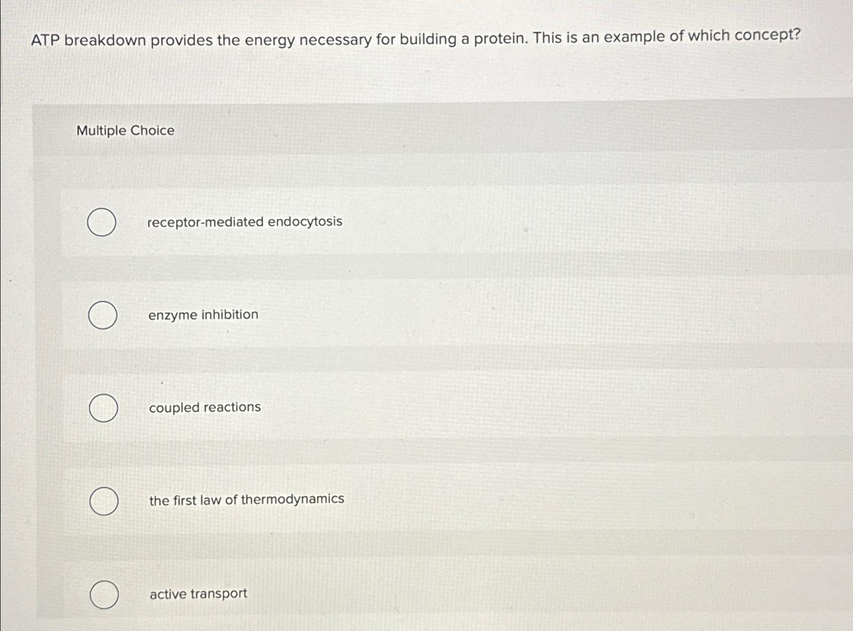 Solved ATP breakdown provides the energy necessary for | Chegg.com